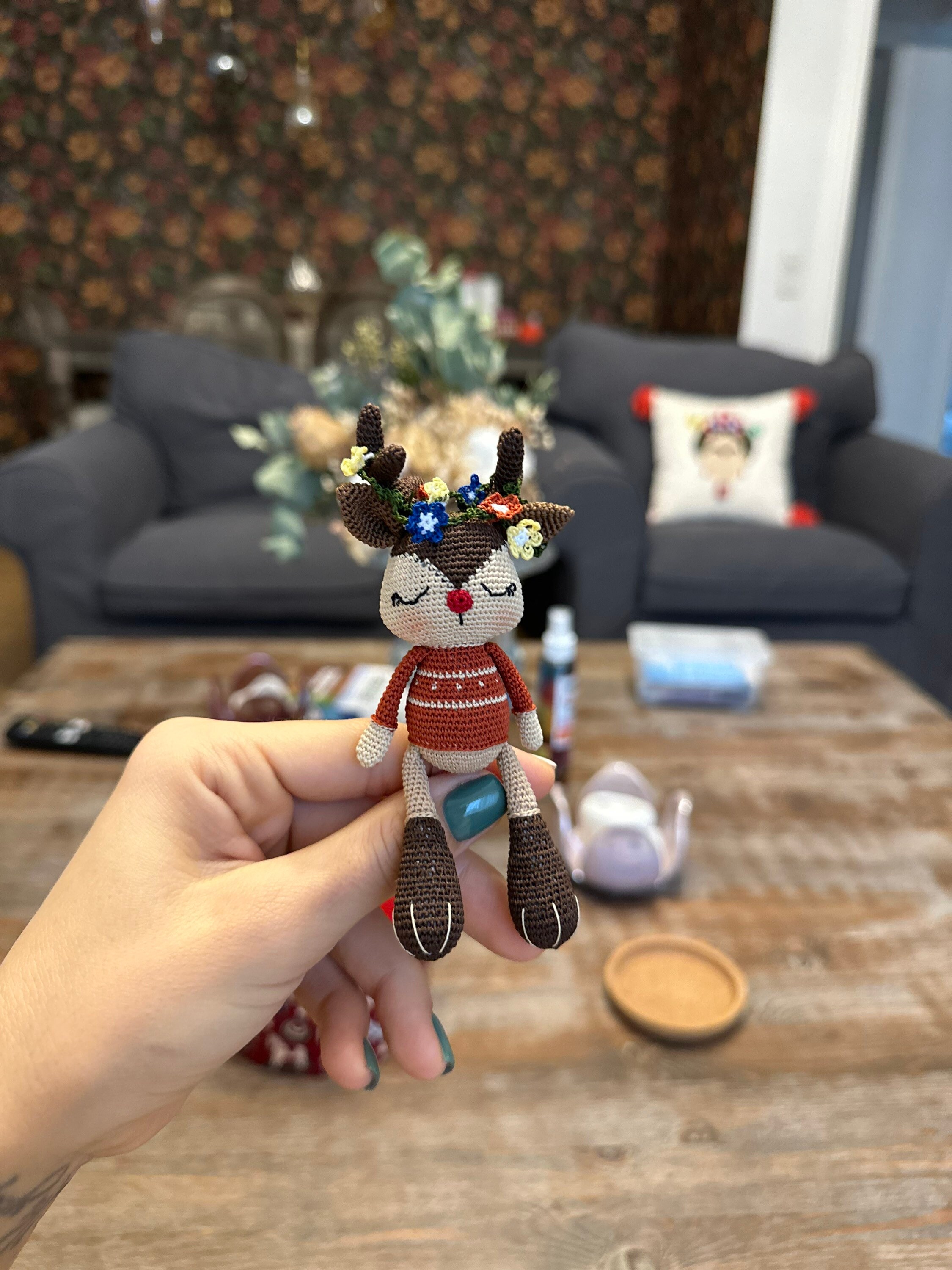 Little Reindeer Animal Miniature Amigurumi for Gift - Etsy