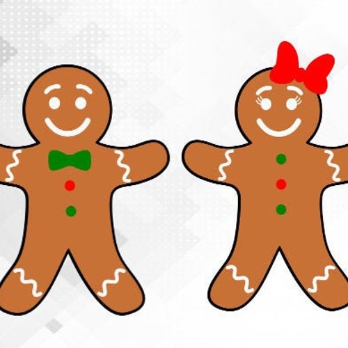 Gingerbread Couple SVG PNG Eps Gingerbread Man Svg - Etsy