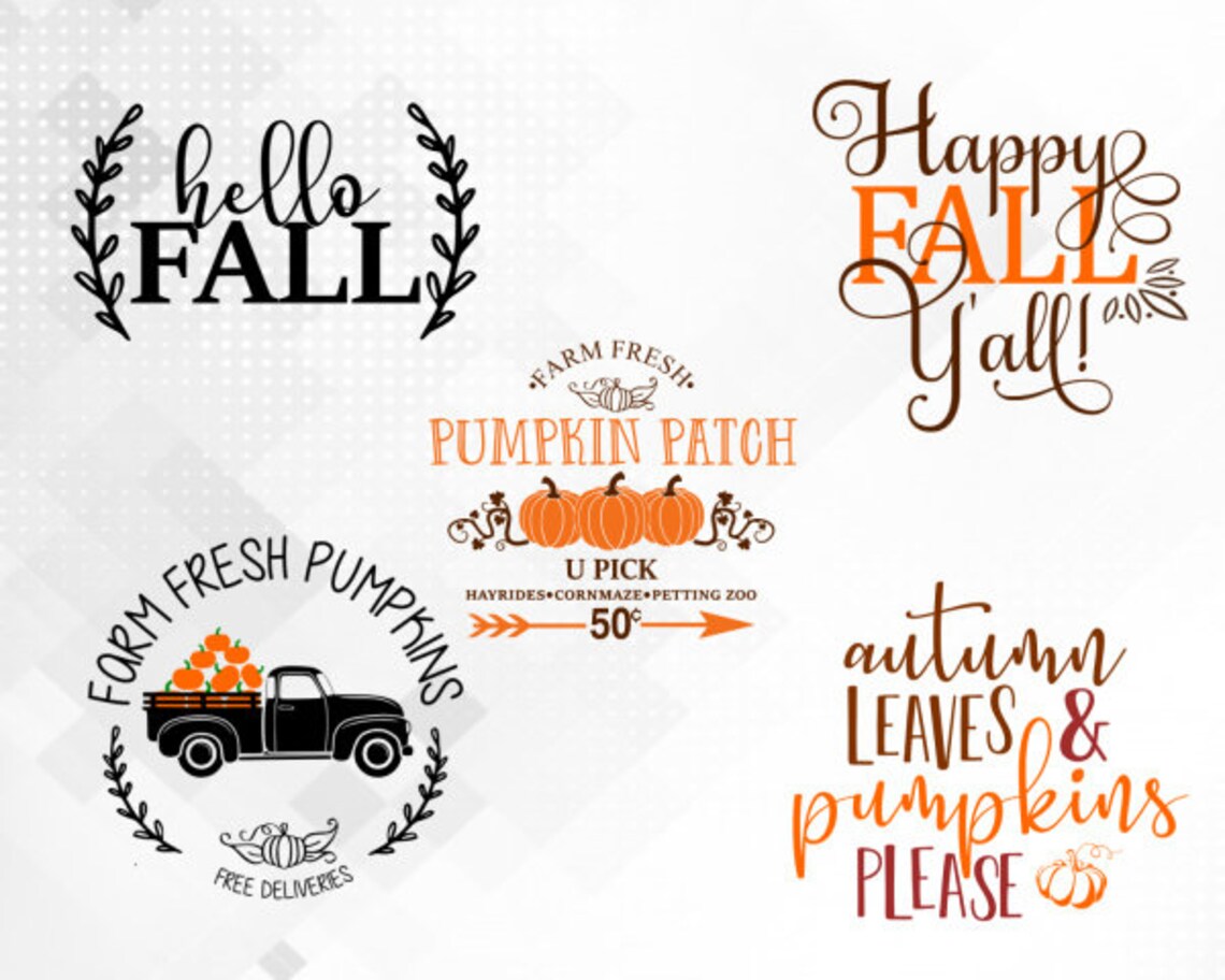 Rustic Fall Svg Bundle 15 Designs SVG PNG EPS Pumpkin Patch - Etsy