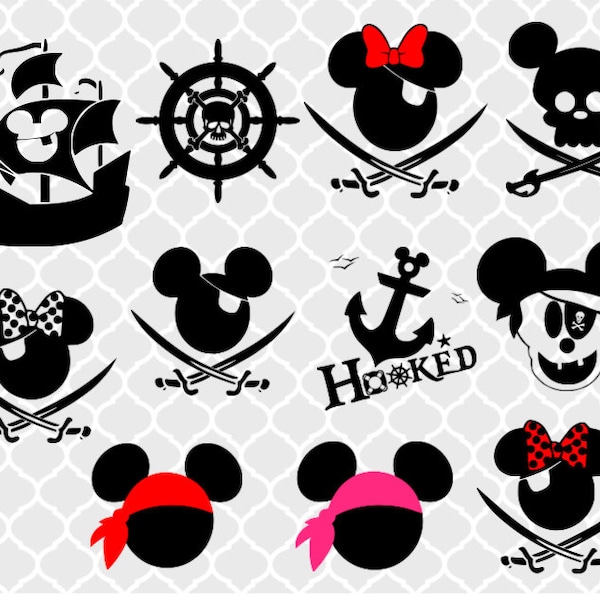 Mickey Pirate Svg - Etsy