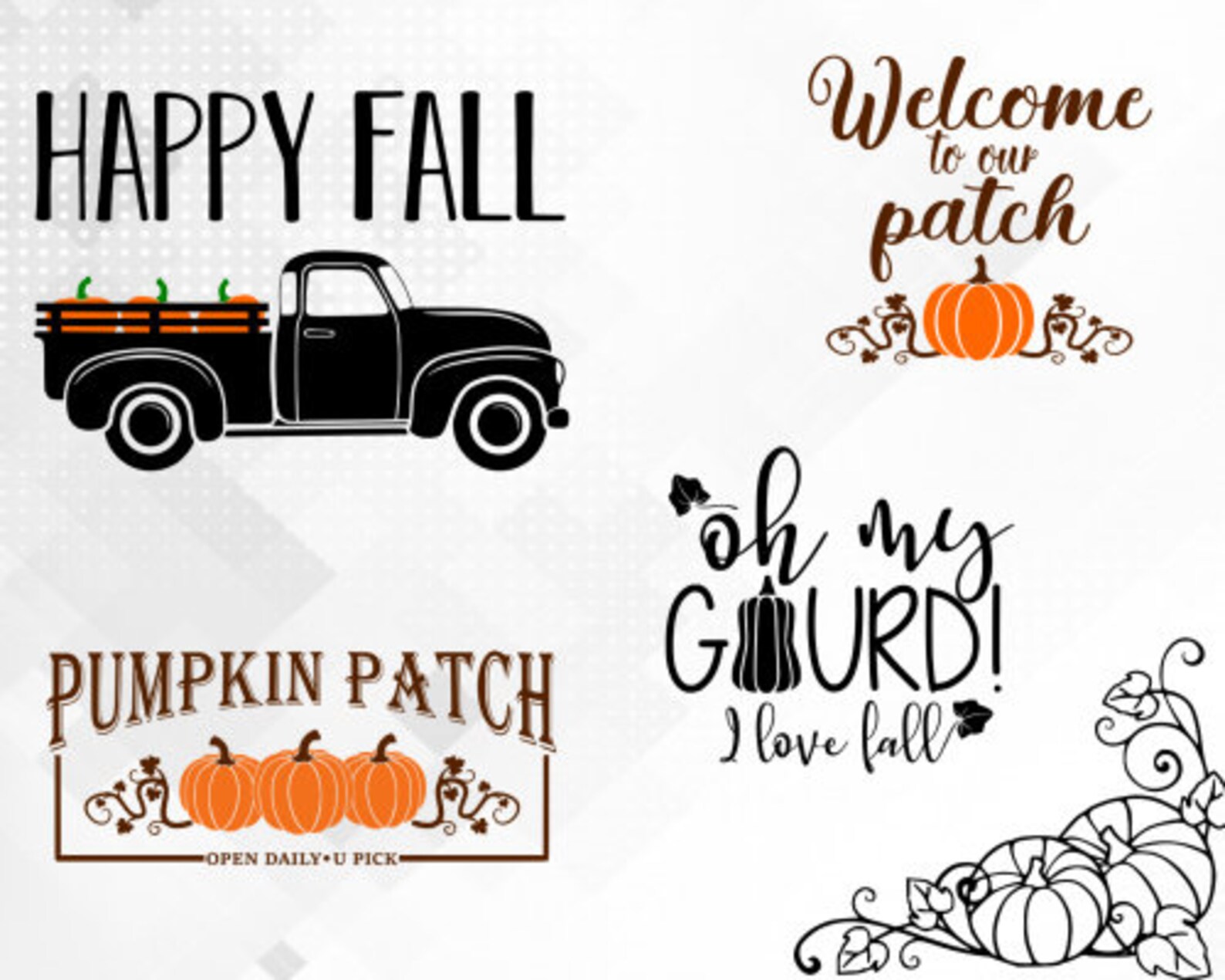 Rustic Fall Svg Bundle 15 Designs SVG PNG EPS Pumpkin Patch - Etsy