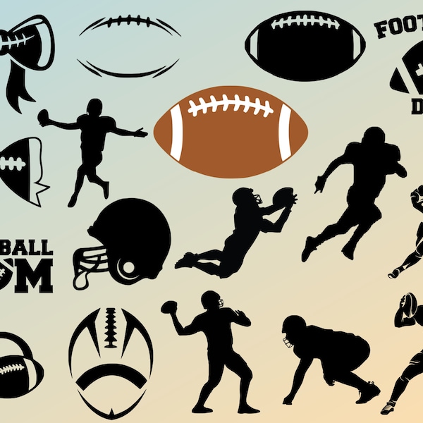 Football Player With Ball Svg - Etsy