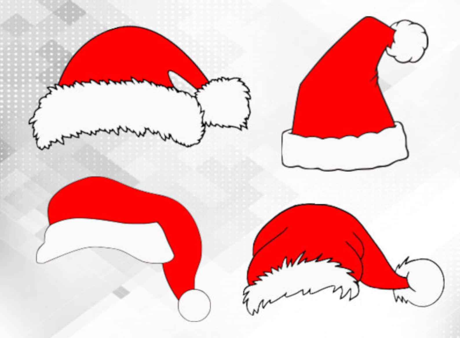Santa Hat SVG Bundle, Christmas SVG Bundle, Santa Svg, Eps, Png, Decal ...