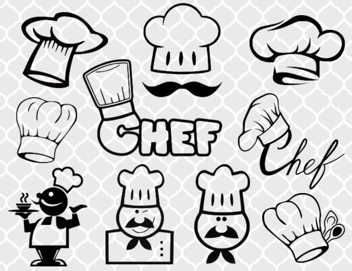 Chef SVG Bundle Kitchen Wall Art Chef Svg Chef Hat Svg | Etsy