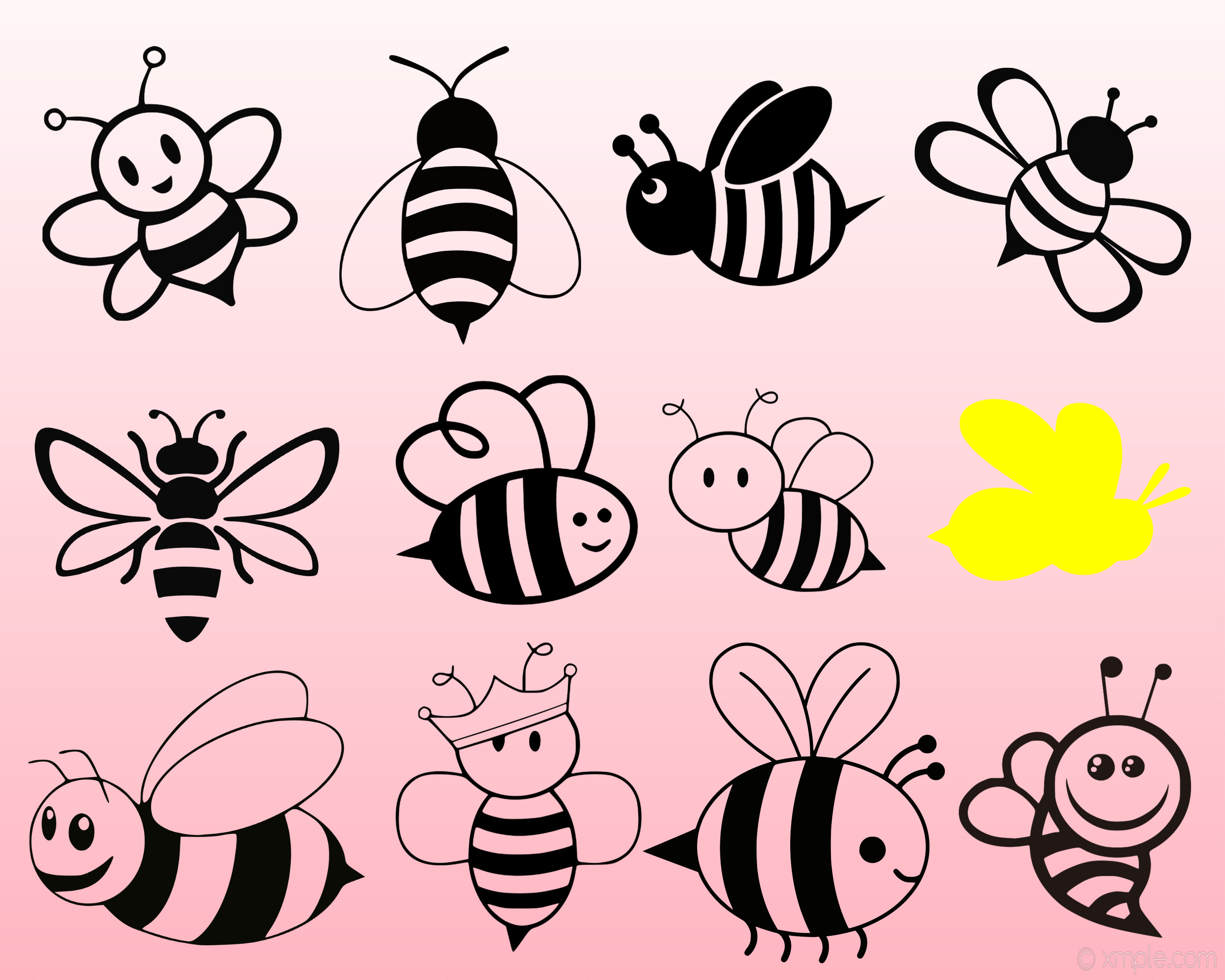 Bees Svg Bundle, Bumblebee Svg, Honey Bee Svg, Bee Svg, Bee Clipart ...