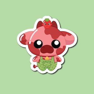 Kawaii Fruit Cow | Cow Stickers | Fruit Stickers | Cute Cows | Kawaii ...