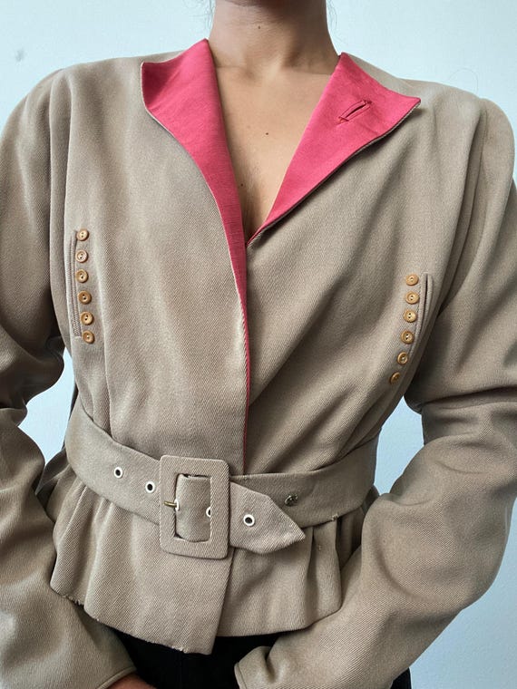 Gorgeous Rare 1910s 1920s Antique Wool Jacket with Co… - Gem