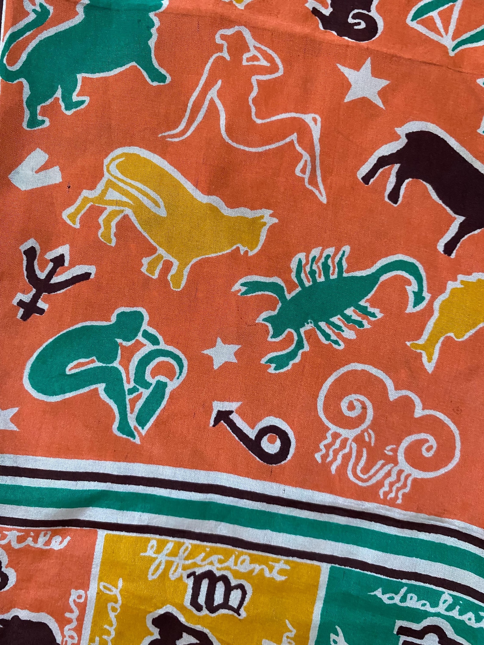 Vintage 1960s 1970s Zodiac Horoscope Astrology Novelty Print Scarf - Etsy