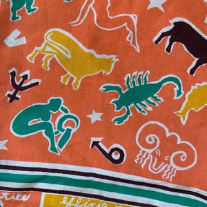 Vintage 1960s 1970s Zodiac Horoscope Astrology Novelty Print Scarf - Etsy