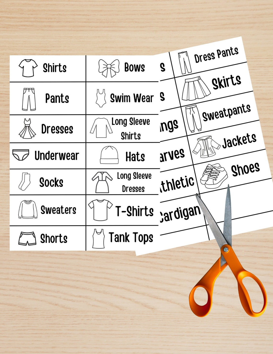 Kids Dresser Drawer Labels, Closet Organizer, Storage Labels Black and ...