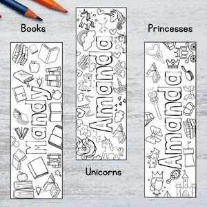 Personalized Name Coloring Bookmarks for Kids, Custom Design ...