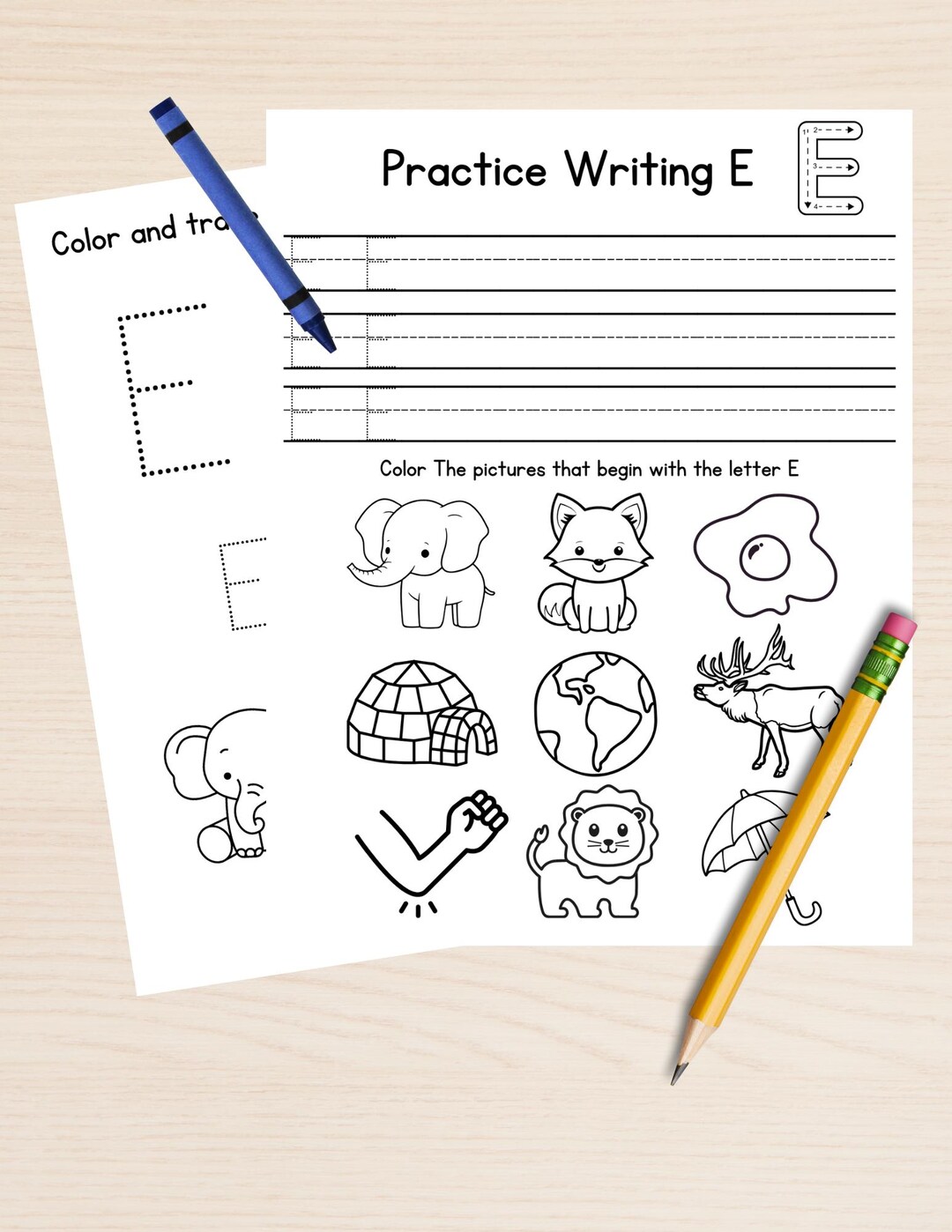 Letter E Tracing Sheet for Kids Kindergarten Prek Toddlers Coloring ...