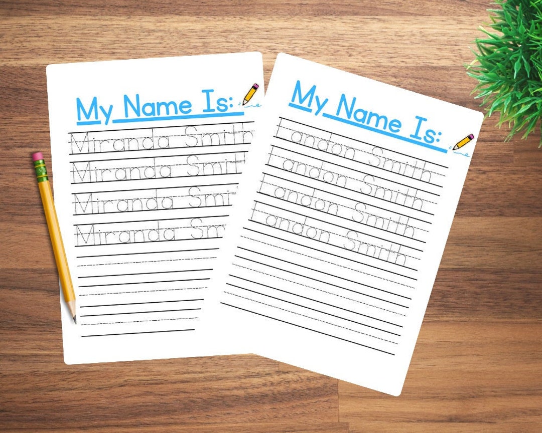 Custom Name Tracing Page for Kids, Personalized Tracing Handwriting ...