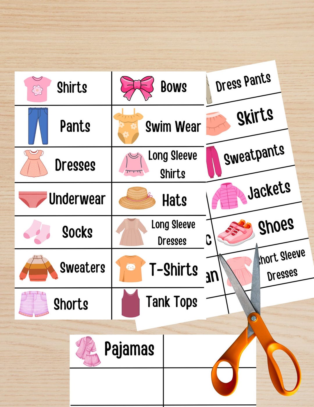 Kids Dresser Drawer Labels, Girls, Closet Organizer, Storage Labels ...