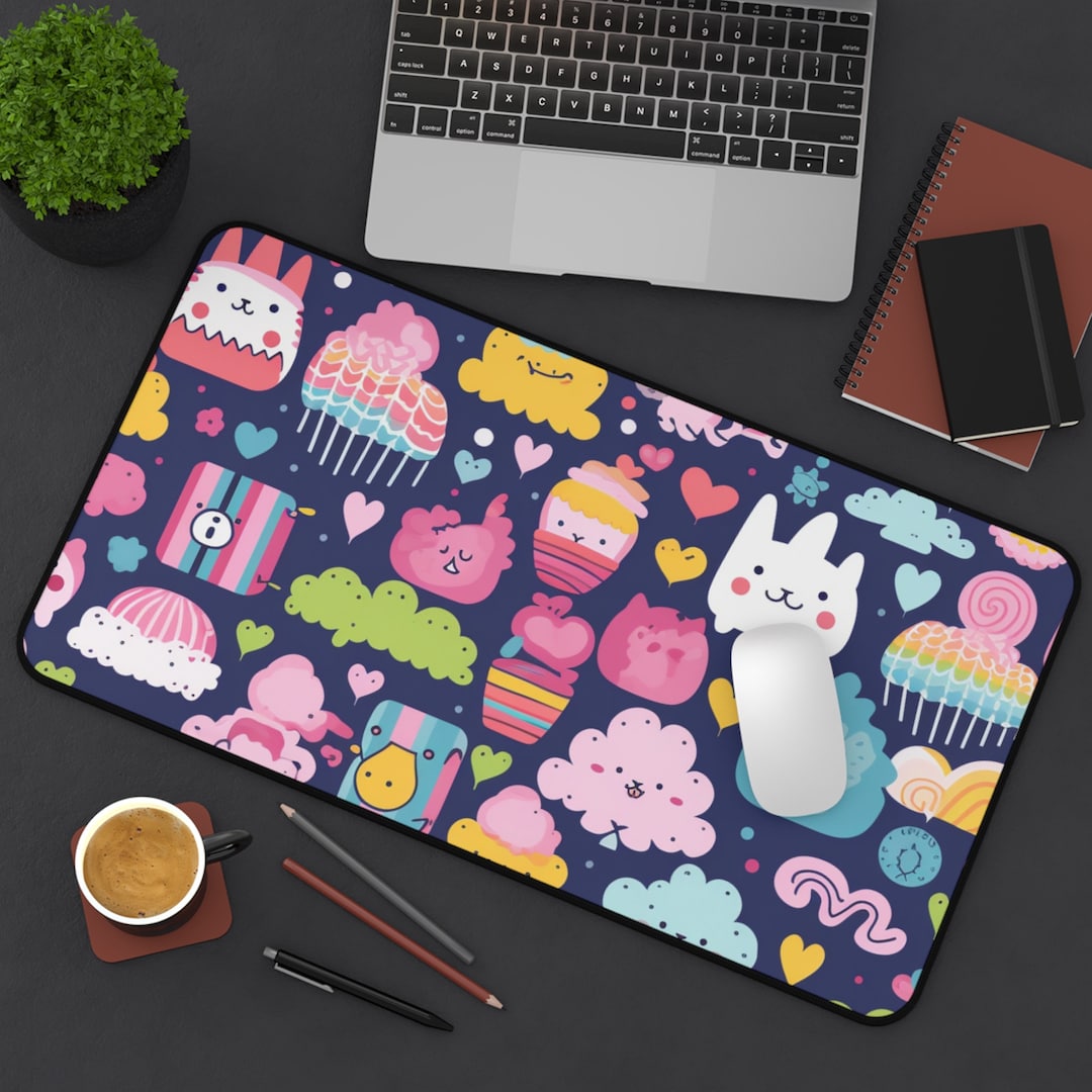Kawaii Desk Mat, Cute Character Deskmat, Gaming Gift for Gamer Girls ...