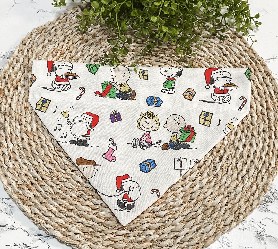 Snoopy Christmas Peanuts Gang Christmas Bandana Over the - Etsy