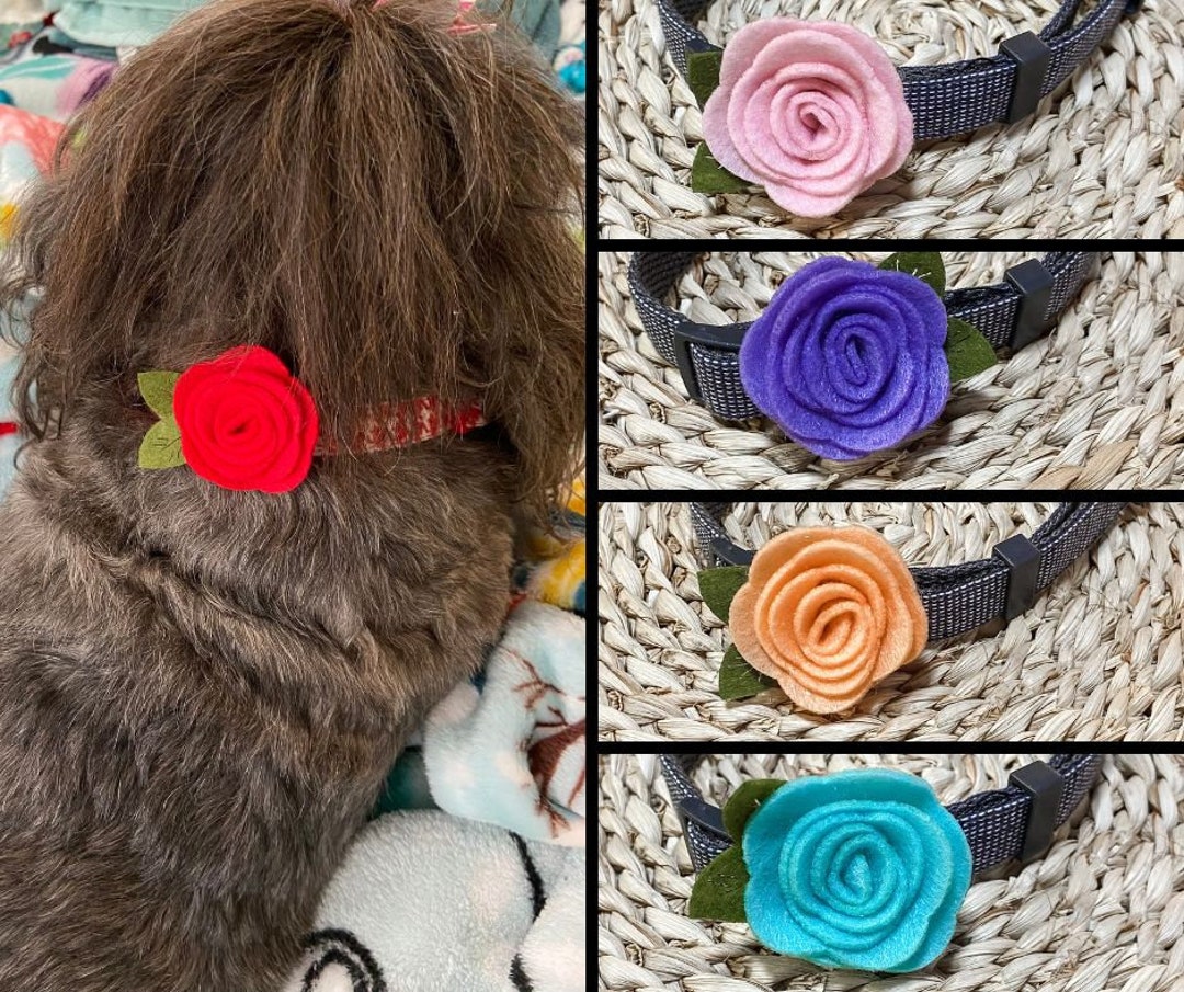 2 Rose Collar Flower Felt Rose Flower Wool Collar - Etsy