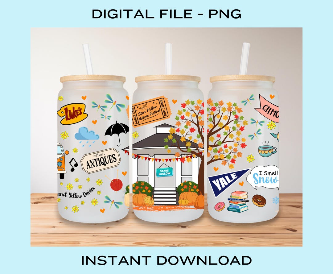 Gilmore Girls Glass Can Wrap - Gilmore Girls Tumbler - Gilmore Girls ...