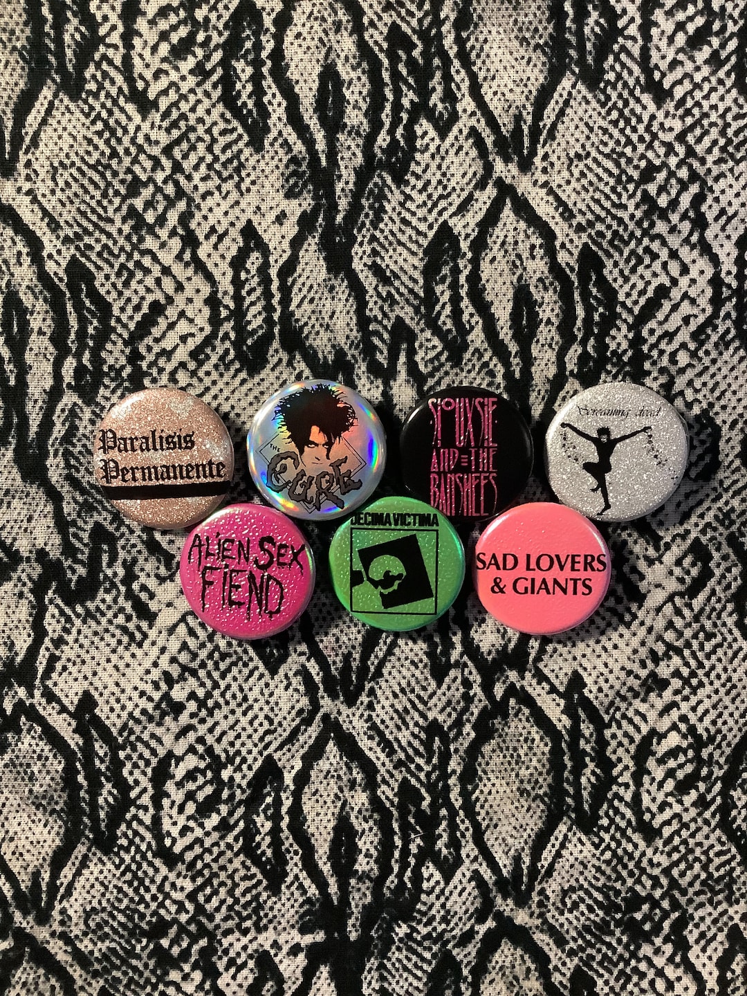 Shiny Post Punk/goth/new Wave Pins - Etsy