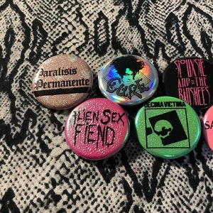 Shiny Post Punk/goth/new Wave Pins - Etsy