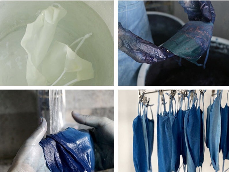 Silk Face Masks, Indigo Dye, Onion Dye, Adjustable Band, Easy to Breath ...