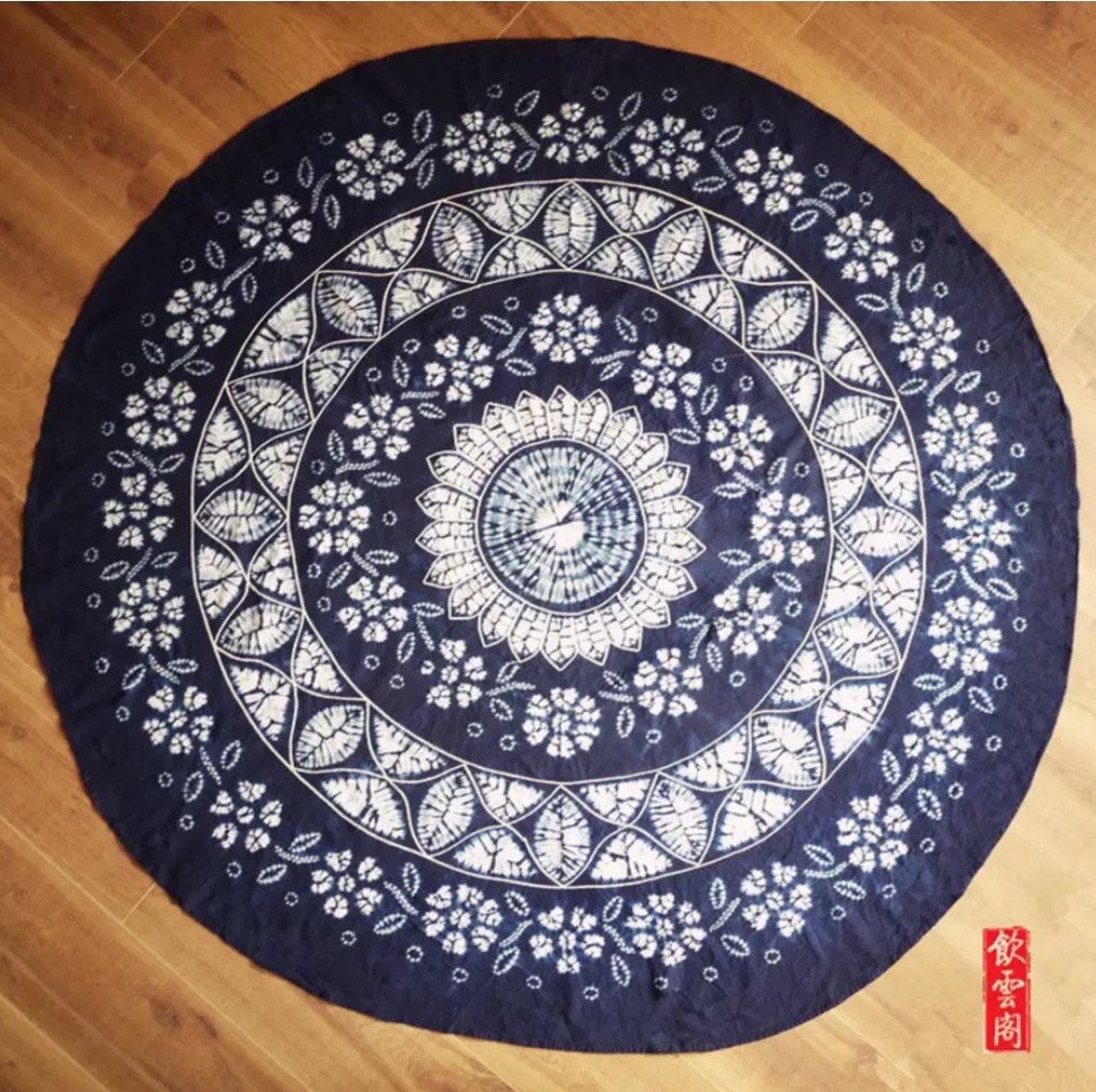 Indigo Round Table Sheet ,shibori Table Sheet , Indigo Tablecloth ...