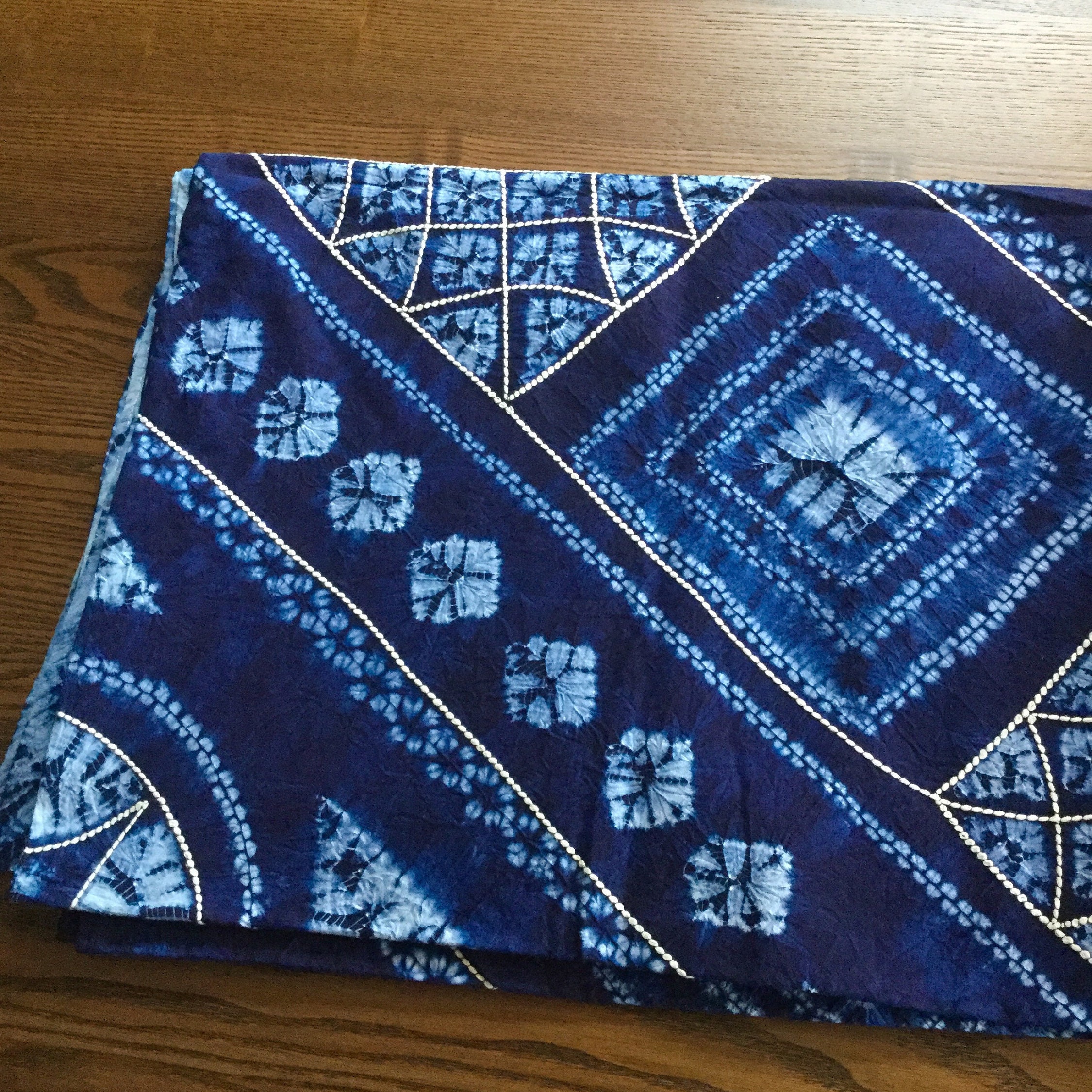 Indigo Table Sheet ,shibori Table Cover, Bed Runner，tapestry，wall ...