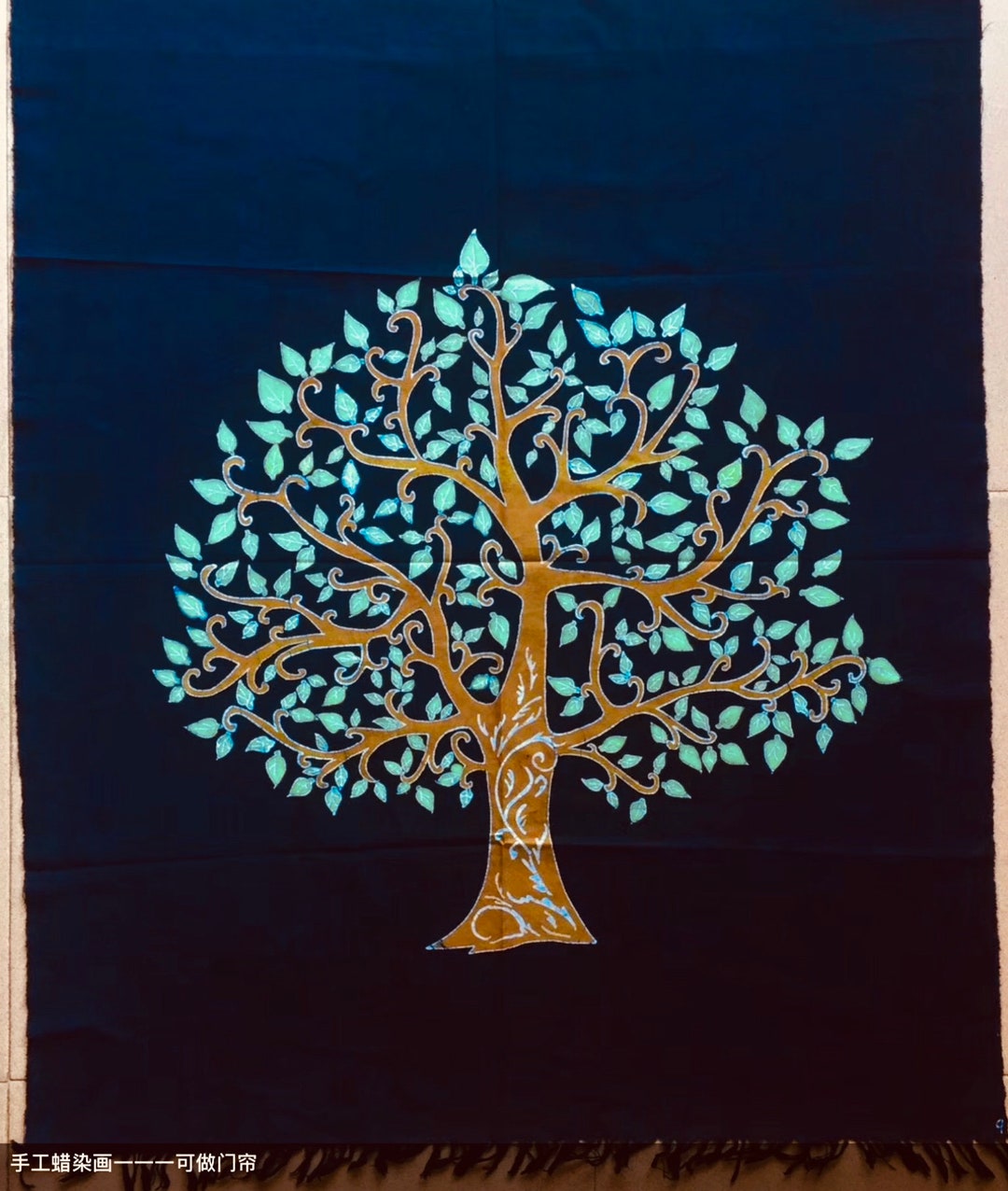 Indigo Hand Painted Batik Wall Hanging , Batik Tapestry ,batik Door ...