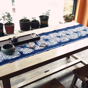 Indigo Table Runner,shibori Table Runner,cotton Table Runner, Natural ...