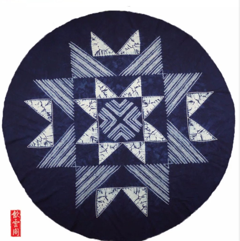 Indigo Round Table Sheet ,shibori Table Sheet , Indigo Tablecloth ...