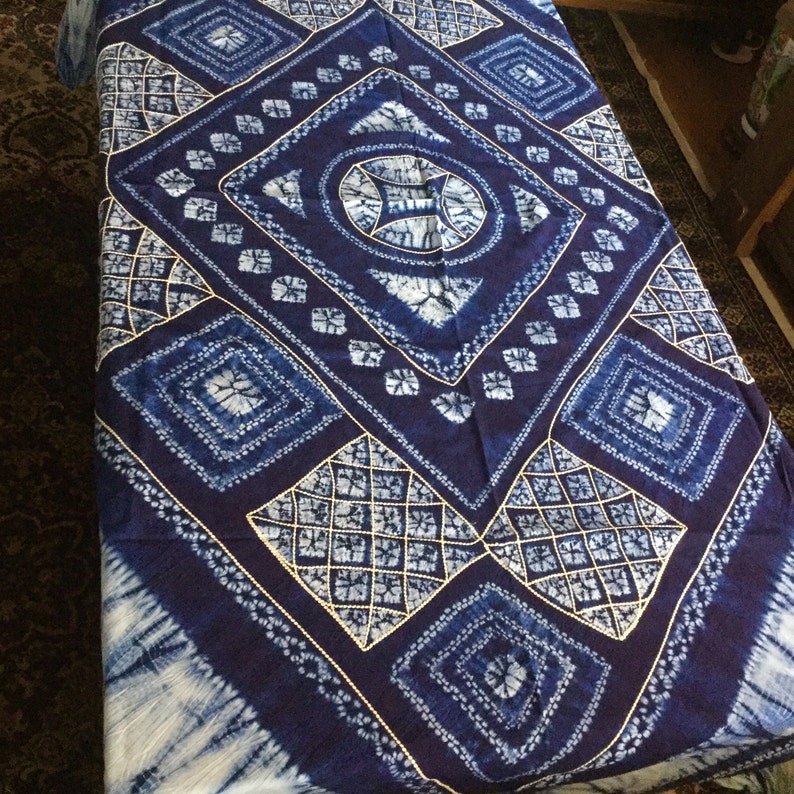 Indigo Table Sheet ,shibori Table Cover, Bed Runner，tapestry，wall ...