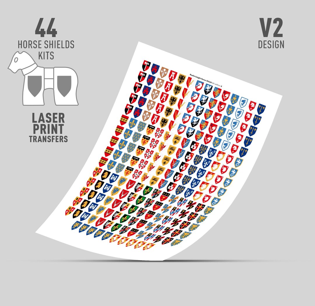 Water Transferable Horse Heraldry for Wargaming 28mm, Realm Knight Hose ...