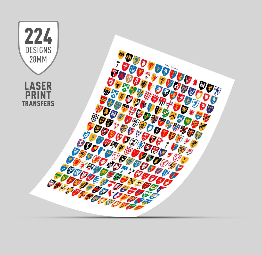 Water Transferable Heraldry for Wargaming 28mm, Shield Shape 1 - Etsy