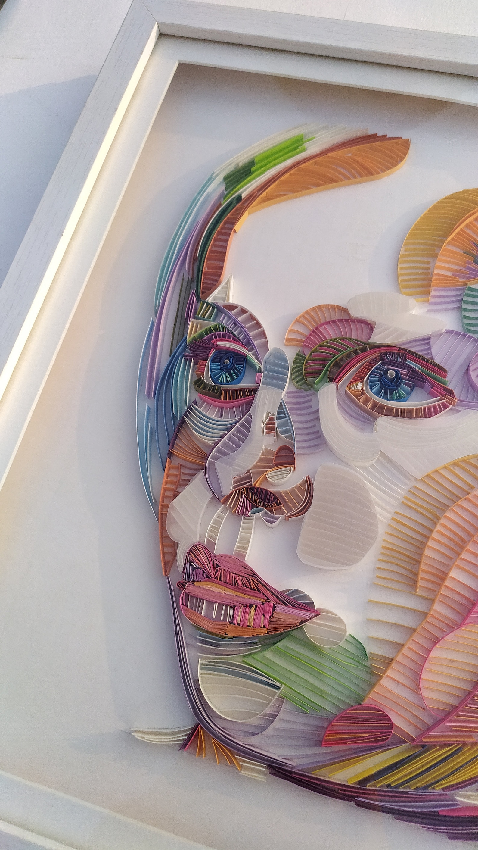 Custom Paper Quilling Portrait: Modern Textured Art, Glass Framed ...