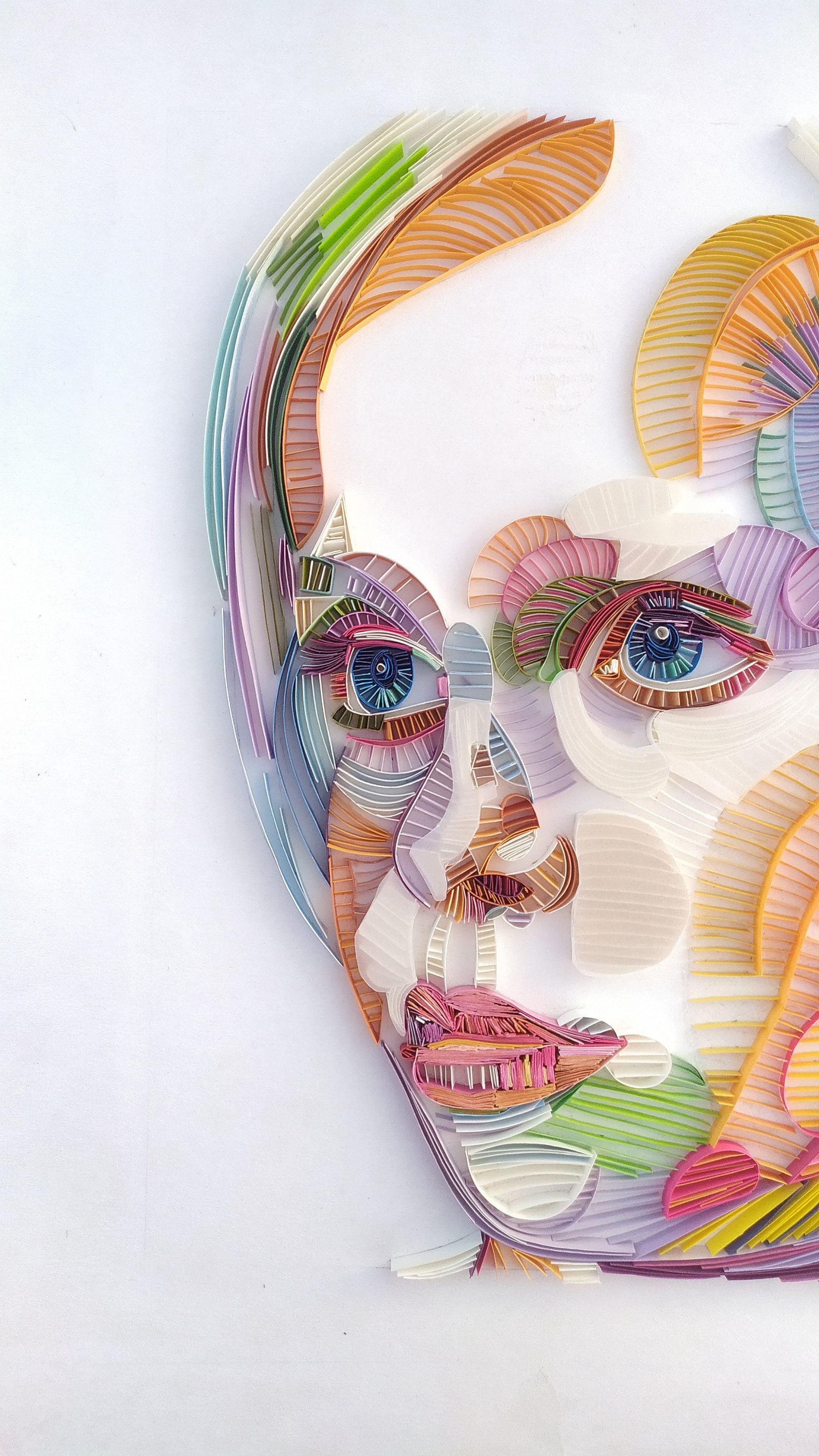 Custom Paper Quilling Portrait: Modern Textured Art, Glass Framed ...