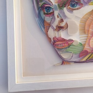 Custom Paper Quilling Portrait: Modern Textured Art, Glass Framed ...