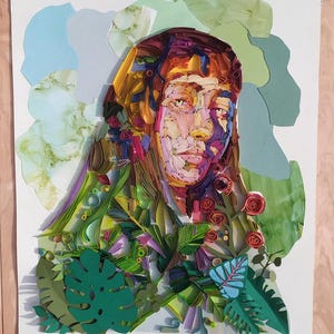 Girl With Nature Portrait, Paper Cut, Portrait, Textured Art, 3d Paper ...