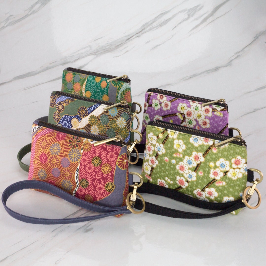 Japanese Wallet, Kimono Wallet Japanese Coin Purse Keychain Wristlet ...