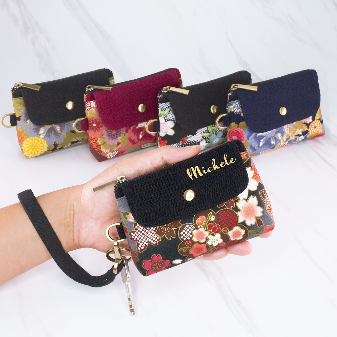 Japanese Wallet, Kimono Wallet Japanese Coin Purse Keychain Wristlet ...