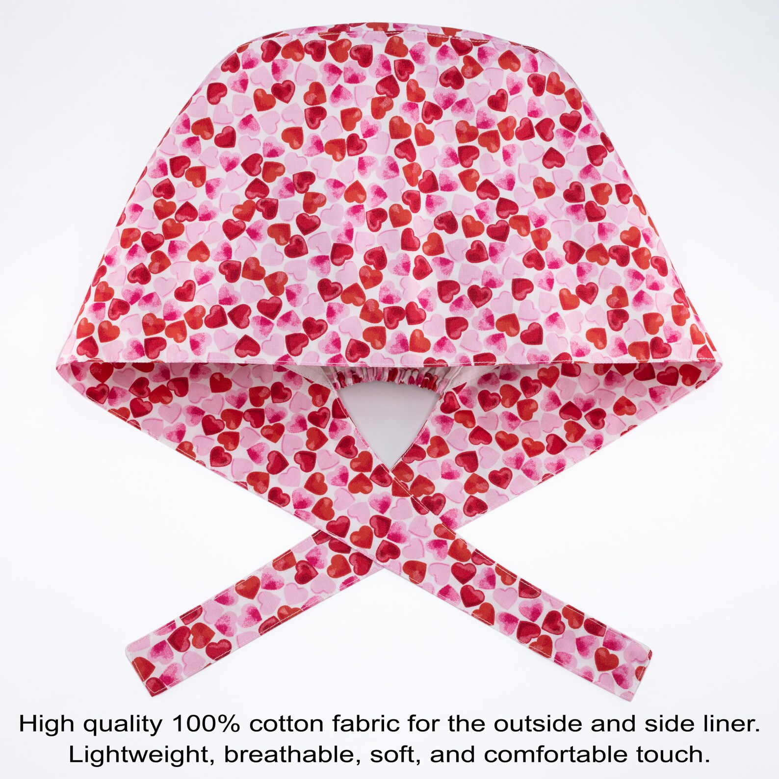 Red Heart Scrub Cap Valentine Scrub Hat Chemo Headwear - Etsy