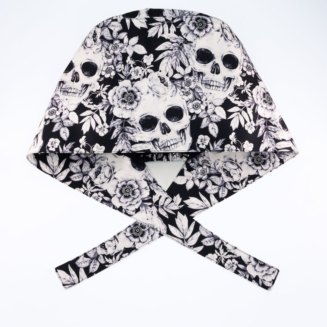 Gothic Scrub Hat Skull Scrub Cap Halloween Scrub Cap Chemo - Etsy