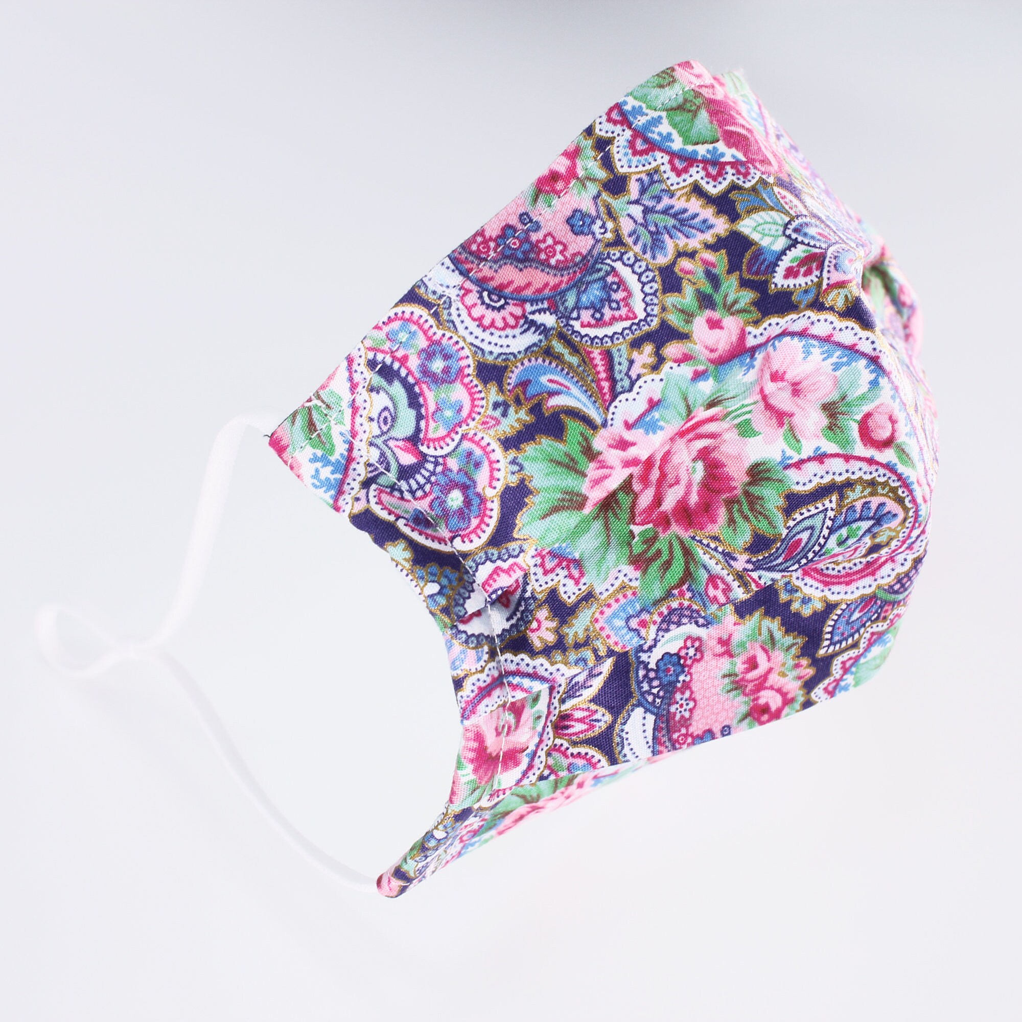 JAPANESE 100% COTTON PAISLEY Face Mask with Nose Wire Bohemian | Etsy