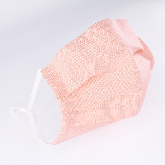 OXFORD PEACH Face Mask With Nose Wire 100% COTTON 2 & 3 Layers - Etsy