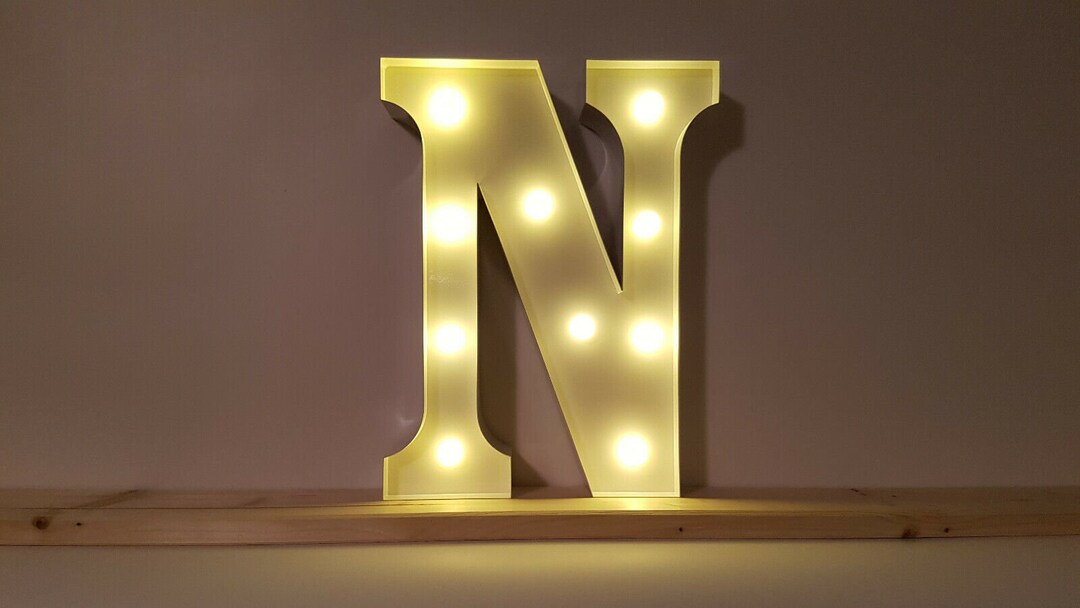 LED 3D Letter n WHITE Decorative Lamp Alphabet - Etsy