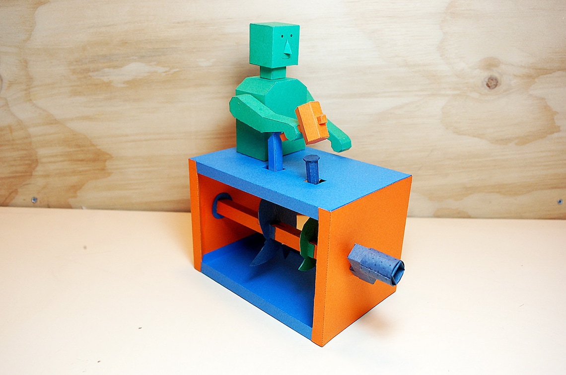 Hammer Man Paper Automata Level2 - Etsy