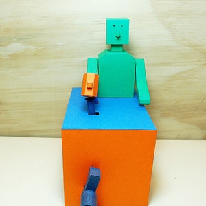 Hammer Man Paper Automata Level2 - Etsy