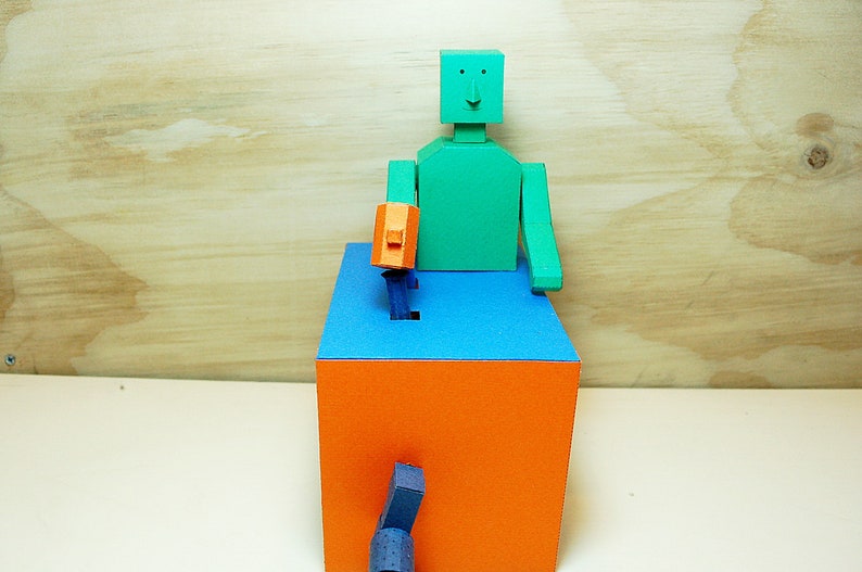 Hammer Man Paper Automata Level2 - Etsy