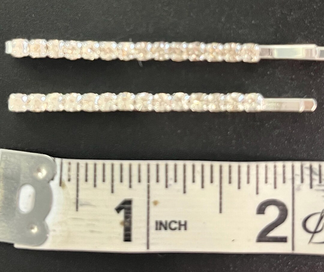 Single Row Rhinestone Bobbie Pins (set of 2) - Etsy