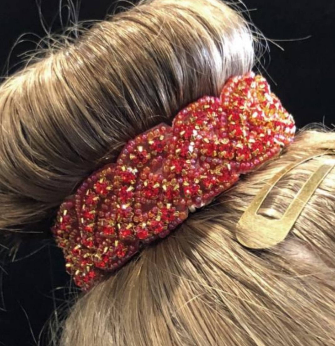 N'ice Buns Hair Wraps Braid Red Rhinestone Bun Wrap - Etsy
