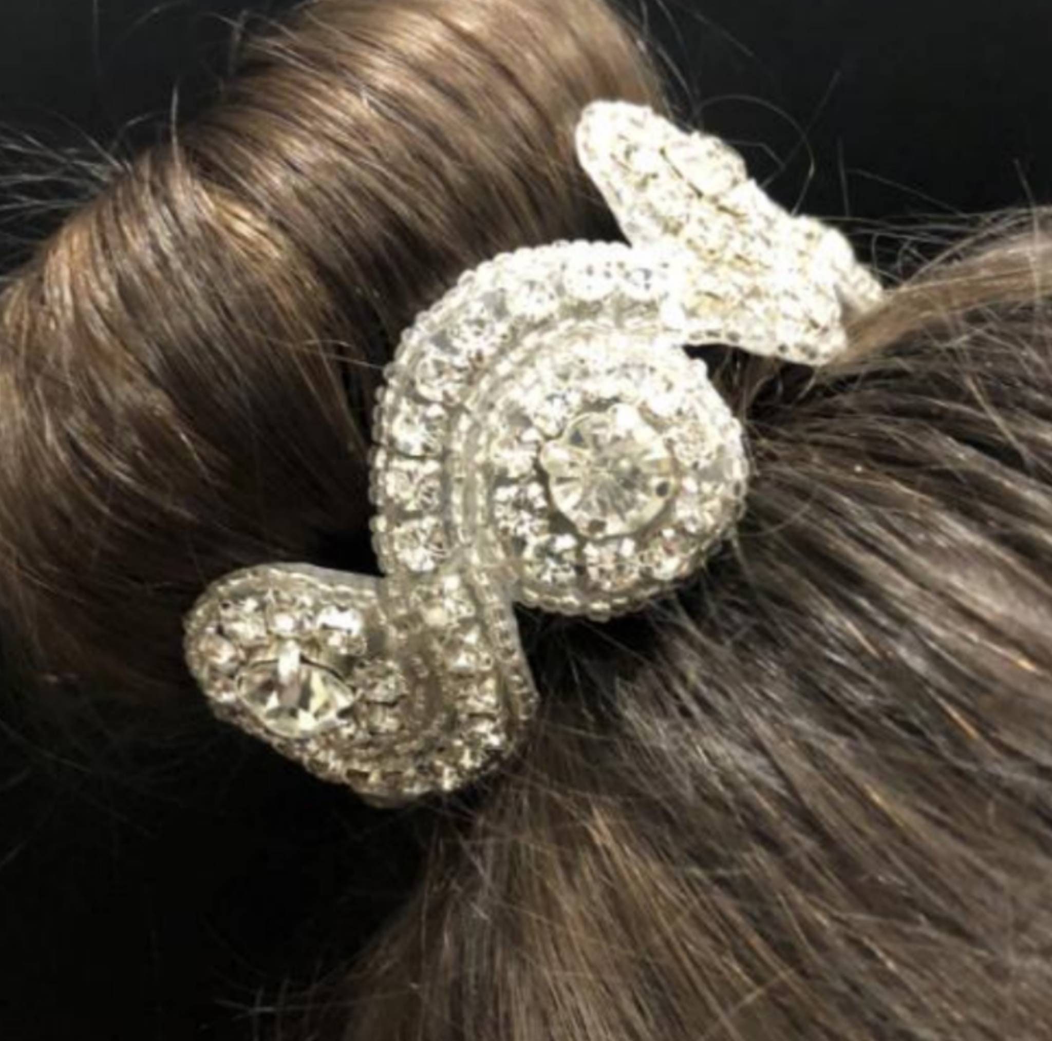 N'ice Buns Hair Wraps - Silver Swirl- Rhinestone Bun Wrap - Etsy